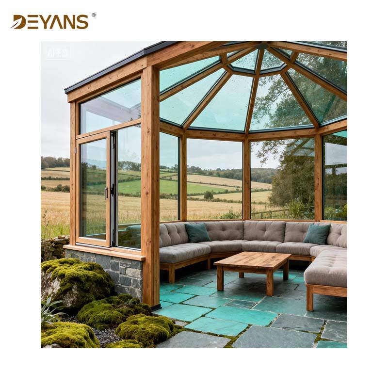 Modern Design Aluminium Freestanding Sunroom Double Glazed LOWE Glass ...