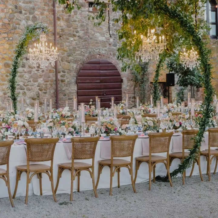 Modern Wooden Rattan Wood Stackable Outdoor Event Wedding Banquet Hotel ...