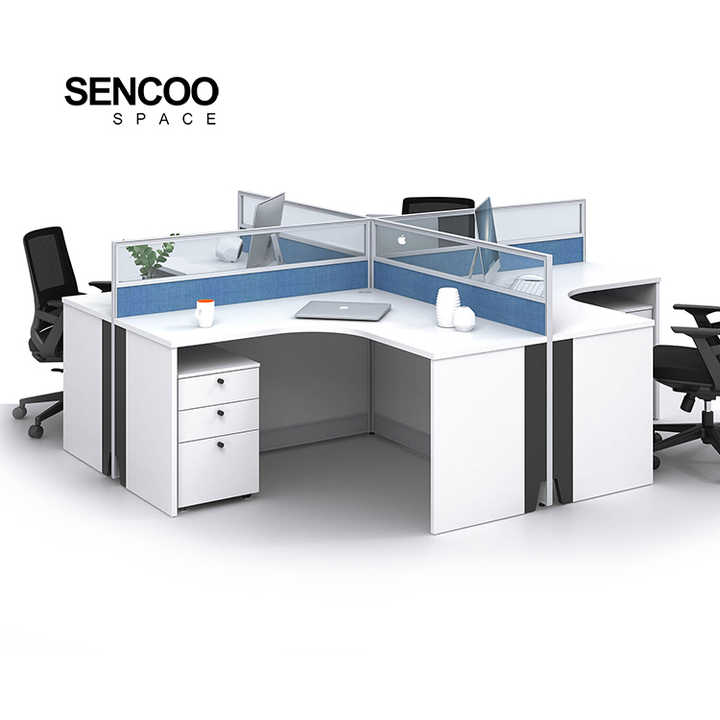 Partition 4 Person Office Desk Modular Workstation 2024 New Design ...