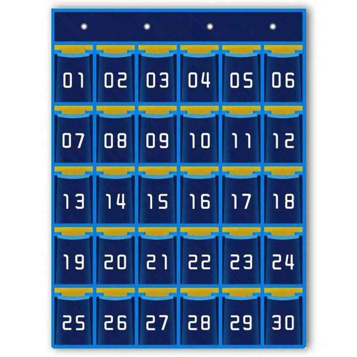 Numbered Classroom Pocket Chart for Cell Phones & Calculators