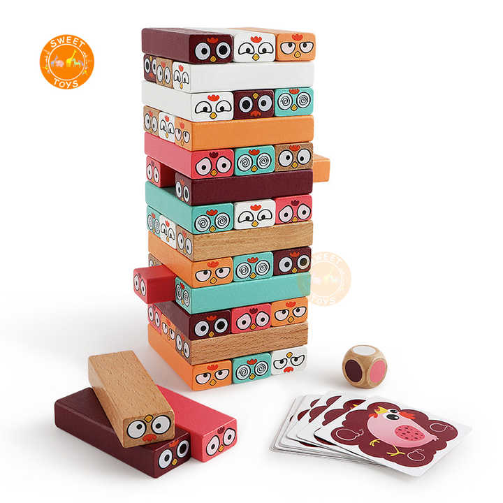 Wooden Building Block Toys Classic Board Games For All Age Wooden Jumbo ...