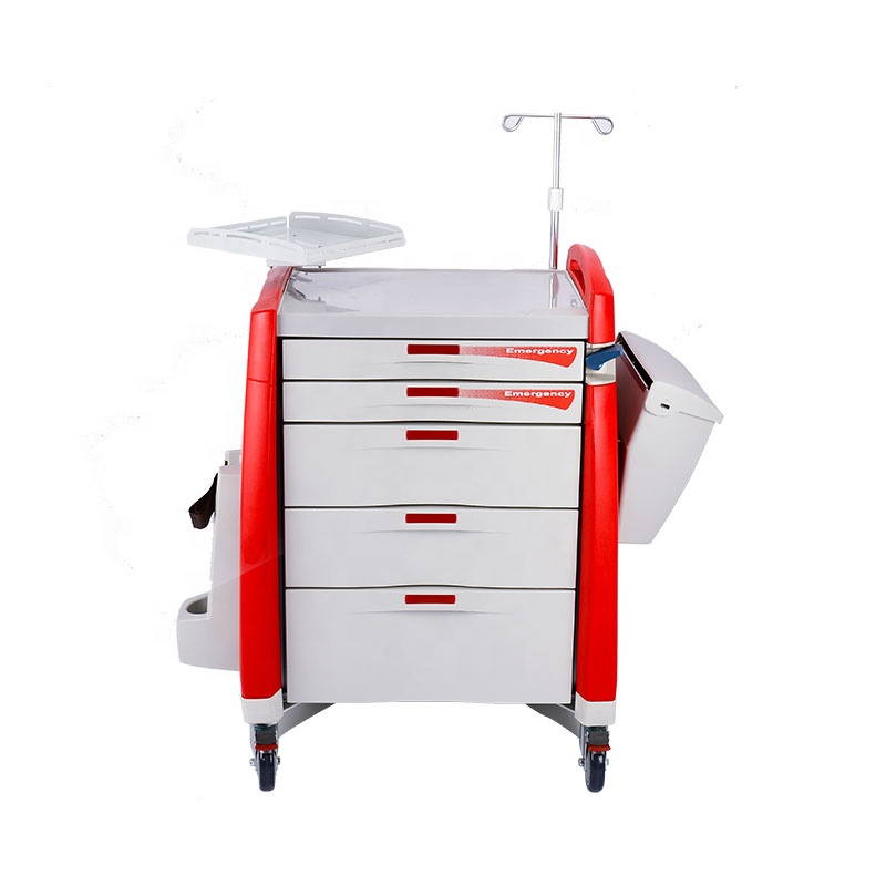 Crash Trolley - Crash Cart Trolley with 5 Drawers & Casters