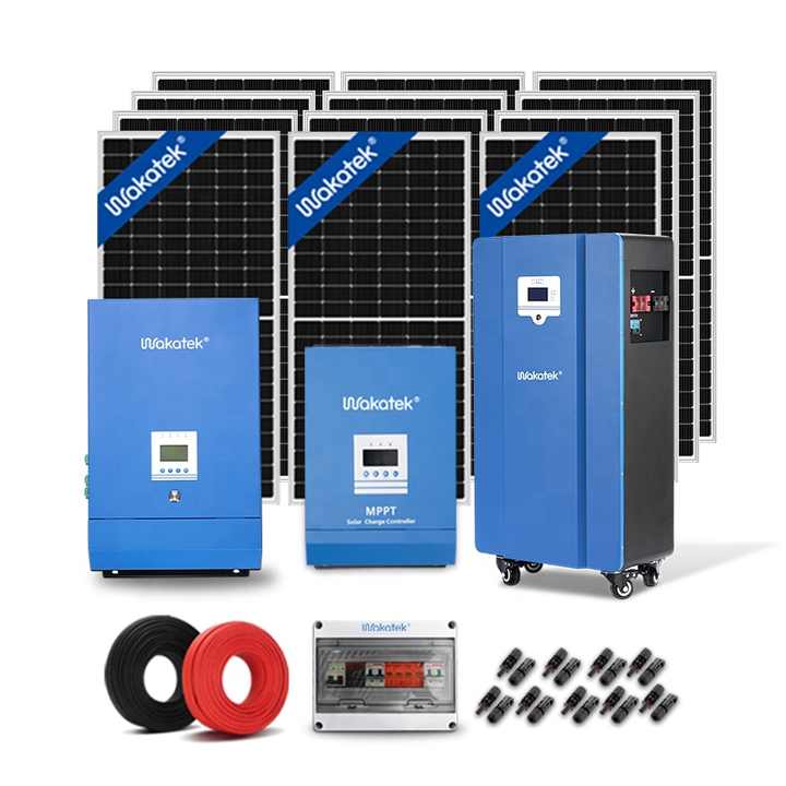 WAKATEK 15kwh Off-Grid Solar System for Home New 48V Monocrystalline Silicon Solar Panels 15kwh ...