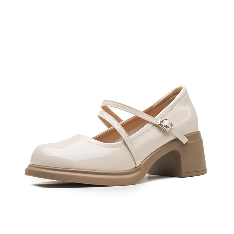 Chinese Factory Wholesale Single Thick Heel Korean Version of Mary Jane ...