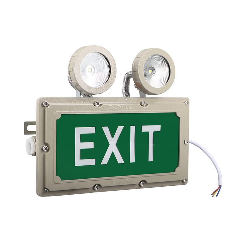 Explosion-proof Rechargeable Emergency Exit Sign Light Double Head LED ...