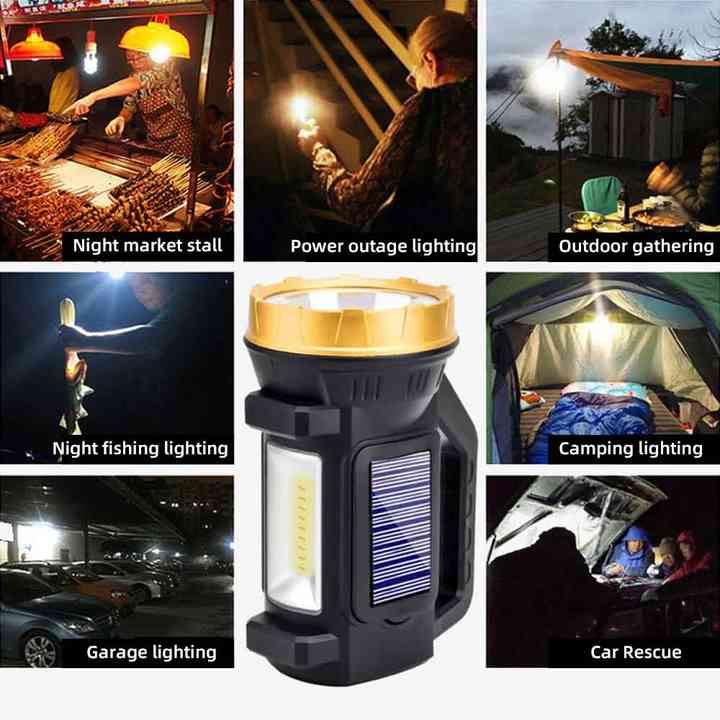 High-Light Portable Rechargeable Solar Flashlight Multifunctional ...