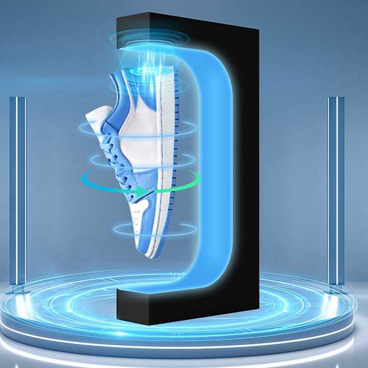 LED Lights Acrylic Levitating Display Shoe Magnetic Rotating Display ...