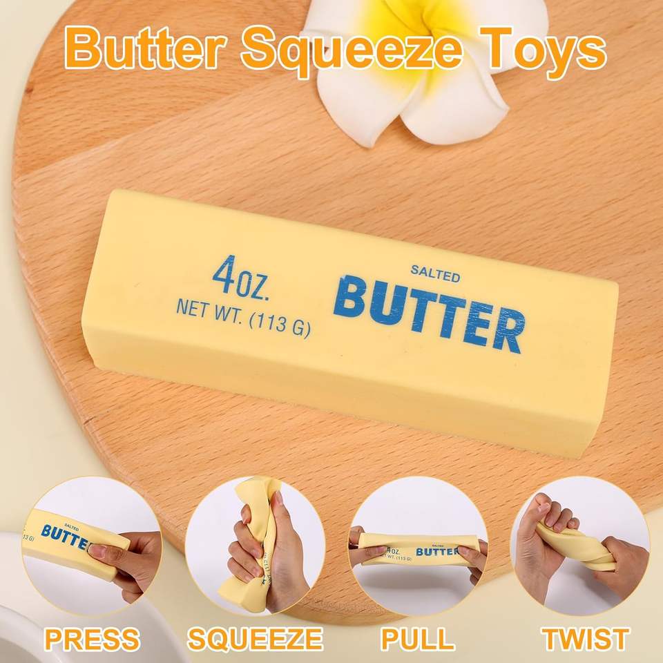 PU Butter Squeeze Toy Kawaii Soft Slow Rising Rice Cake Squeeze Mochi ...
