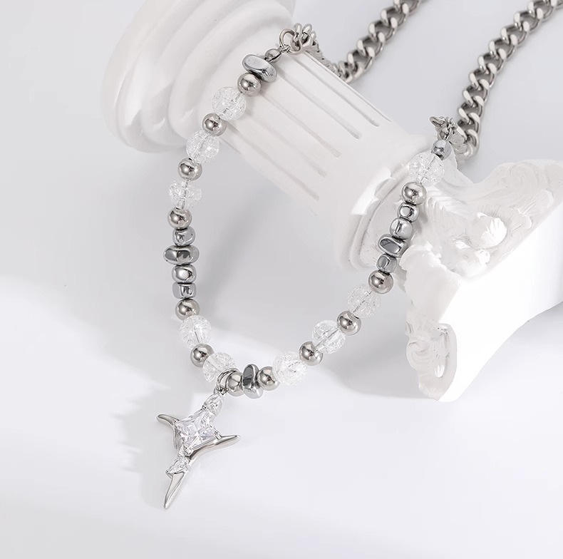 Necklace Unisex Pearl Bamboo Chain Color-free High-end All-match Hip ...