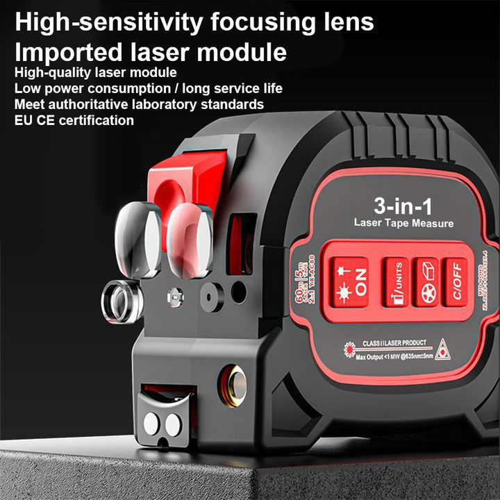 3-in-1 Tape Measure&laser Measuring Instrument, with Voice Broadcast ...