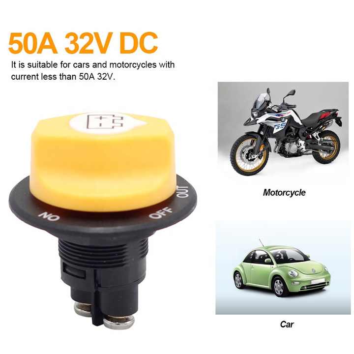 50A Yellow Cover Battery Isolator Switch 12V 48V Heavy Power Cut ...