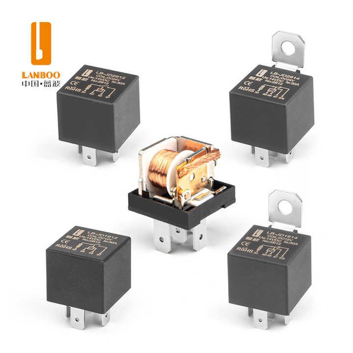 LANBOO 80A Automotive Electromagnetic Relay 12V/24V Integrated 4/5 Foot Waterproof Oilproof ...