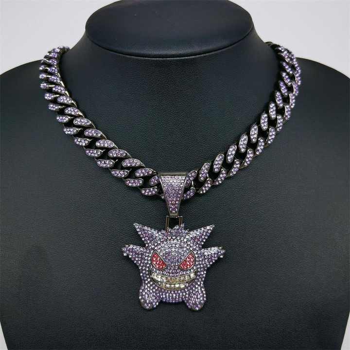 Iced out Big cuban link chain hip hop zinc alloy and full rhinestone ...