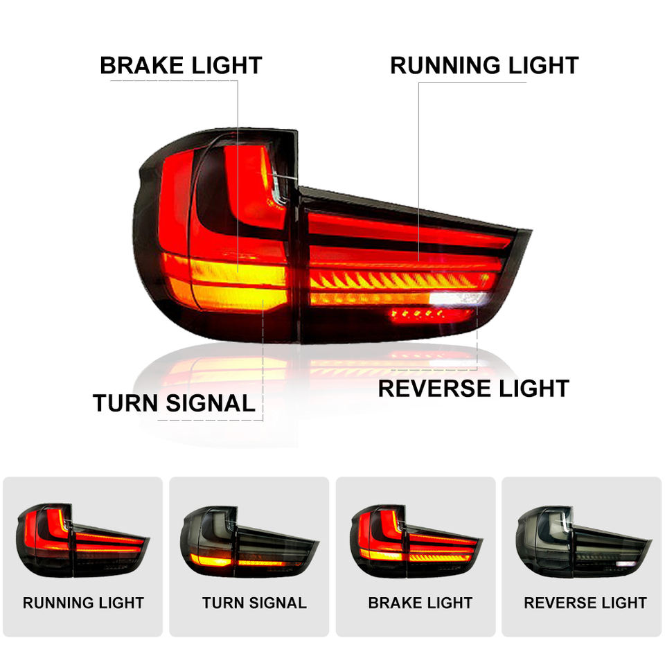 CY Upgrade LED Tail Lights Assembly for 2014-2018 for BMW X5 F15 H4 ...