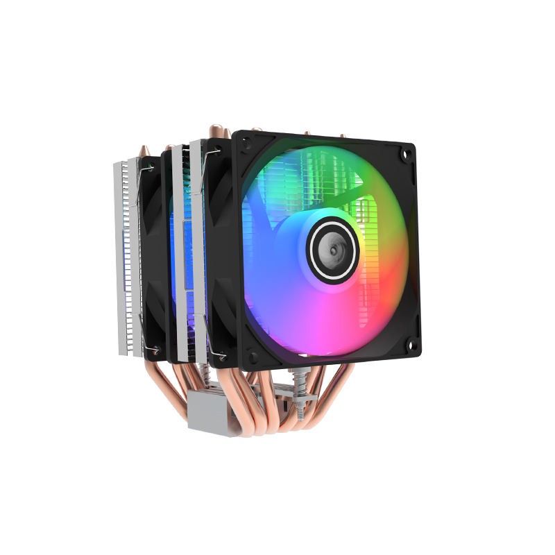 Durable Custom CPU Cooler PC Heatsink 6 Pipe Dual CPU Fan Cooler ...
