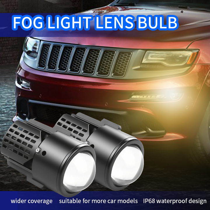 Three Colors 2-inch Lens Projector Fog Light 2.0 2 inch Fog Lamp ...