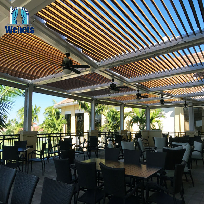 Aluminum Motorized Louver Mechanism Outdoor Pergola for Restaurant ...