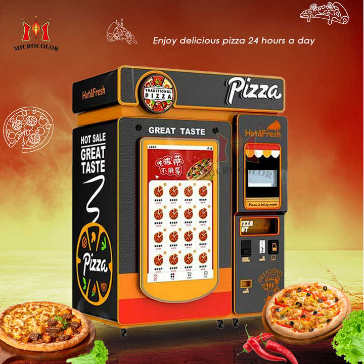 Pizza Vending Machine Fully Automatic Hot Food Vending Machine With ...