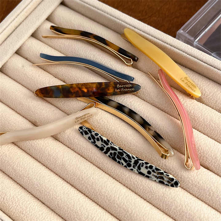 All-Match Hair Accessories Simple Gold Label Hairpin Bangs Side Clip ...