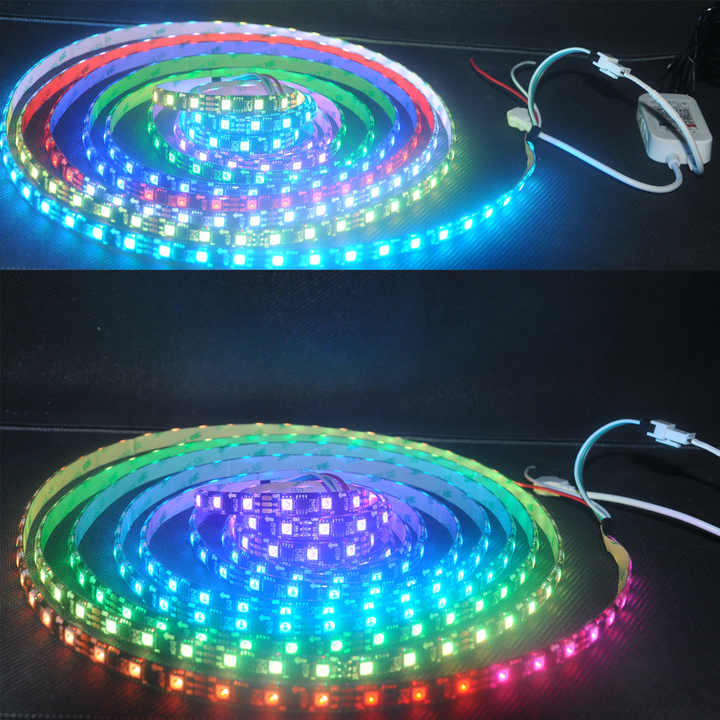 WS2811 IC RGB Addressable LED Strip Light 5050 SMD RGB 60LED/m 20Pixels ...