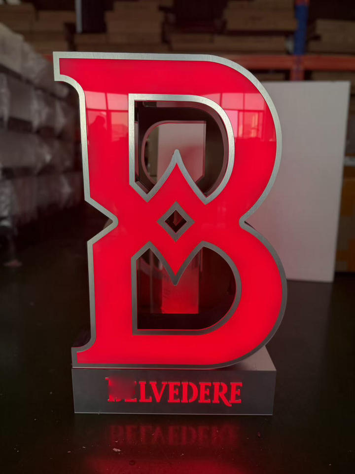 Modern Customized Portable Nightclub LED Bottle Service Sign with Metal ...
