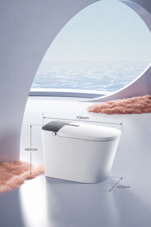 One Piece Smart Toilet Bidet with Built-in Water Tank, No Water ...