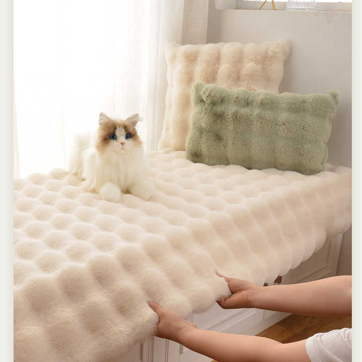 2024 New Hot Selling Faux Rabbit Fur Tufted 3D Bubble Effect Carpet Rug ...
