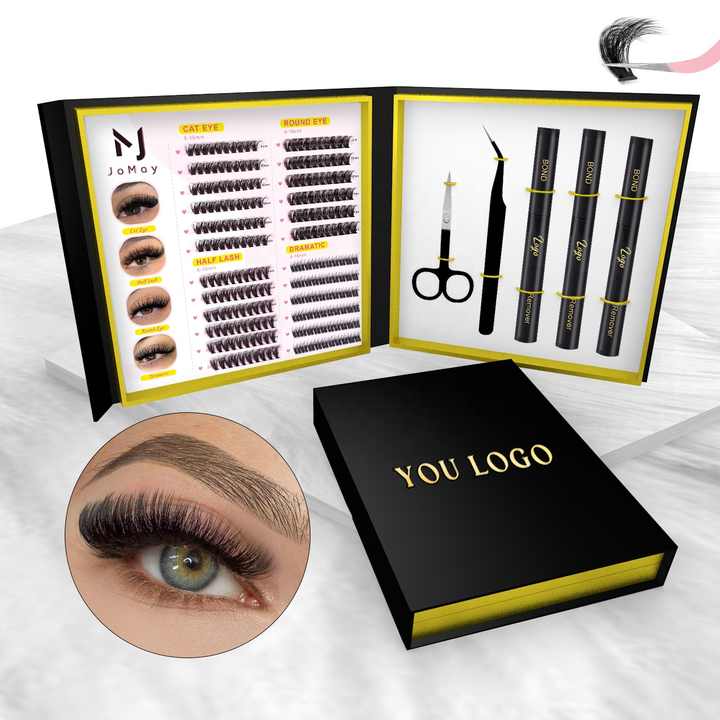 Custom 25mm Handmade Segment Lashes DIY Box Lash Cluster Kit