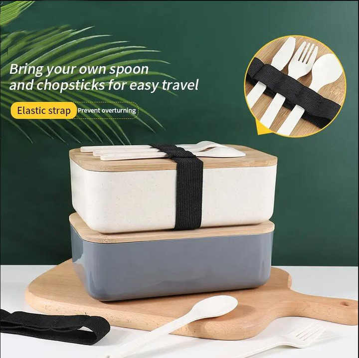 Hot Selling PP Lunch Box with Recycle Green Bamboo Lid Custom Logo ...