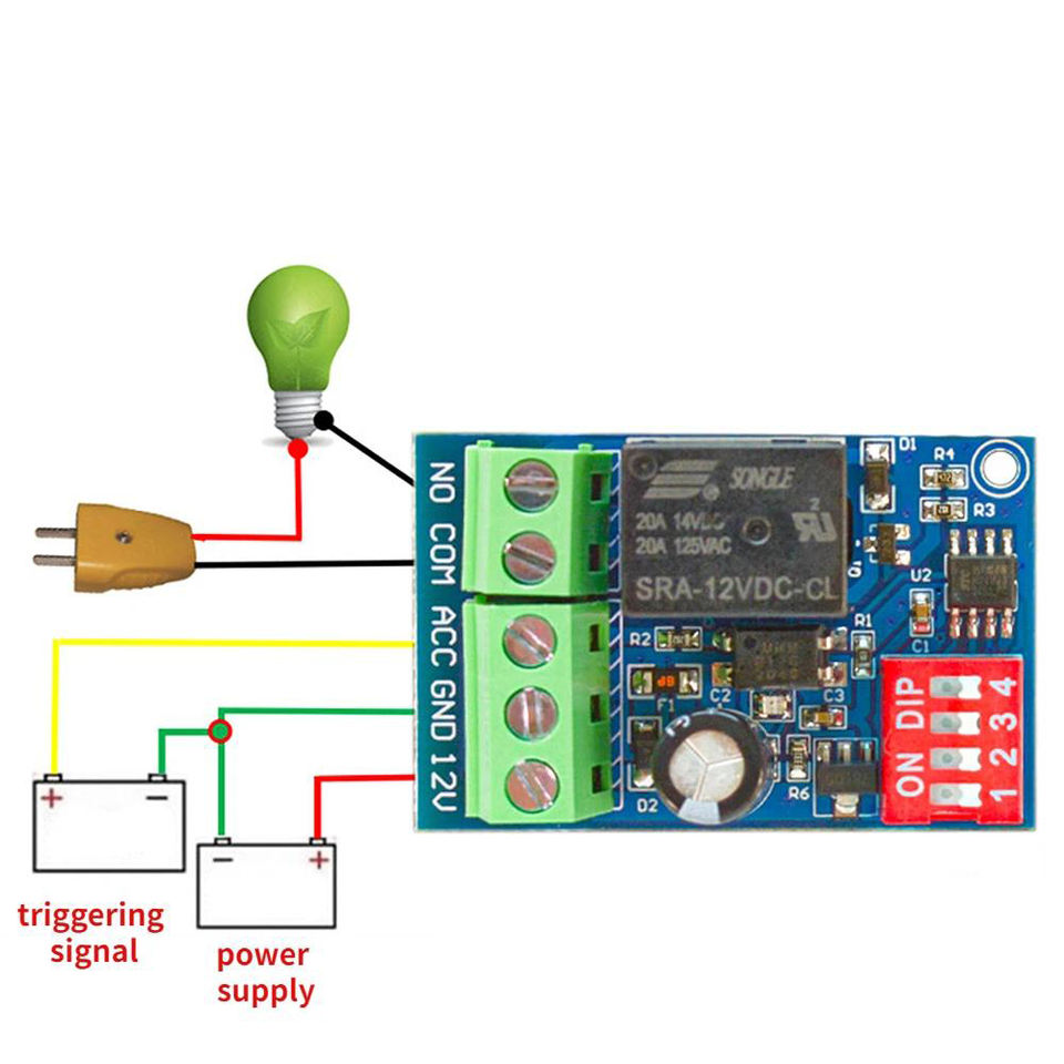 1PCS 12V Time Delay Relay Module Turn on Delay Switch Module, Car ...