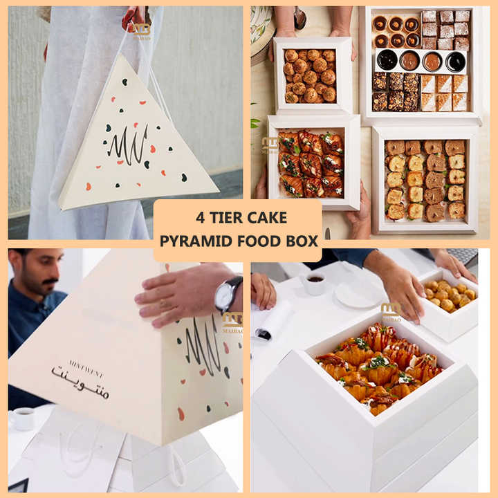 Customized Multi-Level Pyramid Shape Cake Box - Restaurants to Go