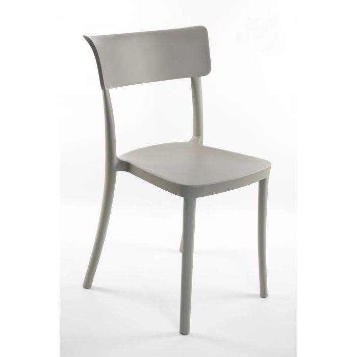 SARETINA Dove Grey Polypropylene Stackable Chair 18-Piece Set for Bars ...