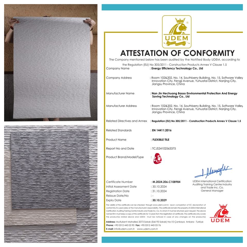 MCM Customizable Flexible Soft Stone Tiles Anti-slip Durable for Outer ...