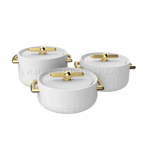 Oval Shaped Gold and Sliver Hot Pot Insulated Casseroles