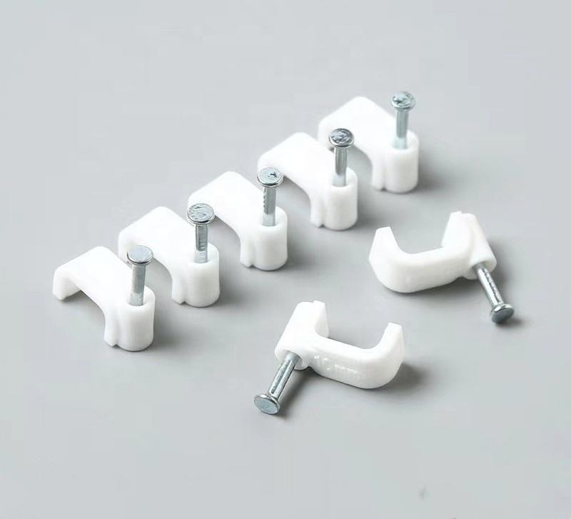CHF-5MM Cable Clips 5mm Black and White Flat Cable with Steel Nail ...
