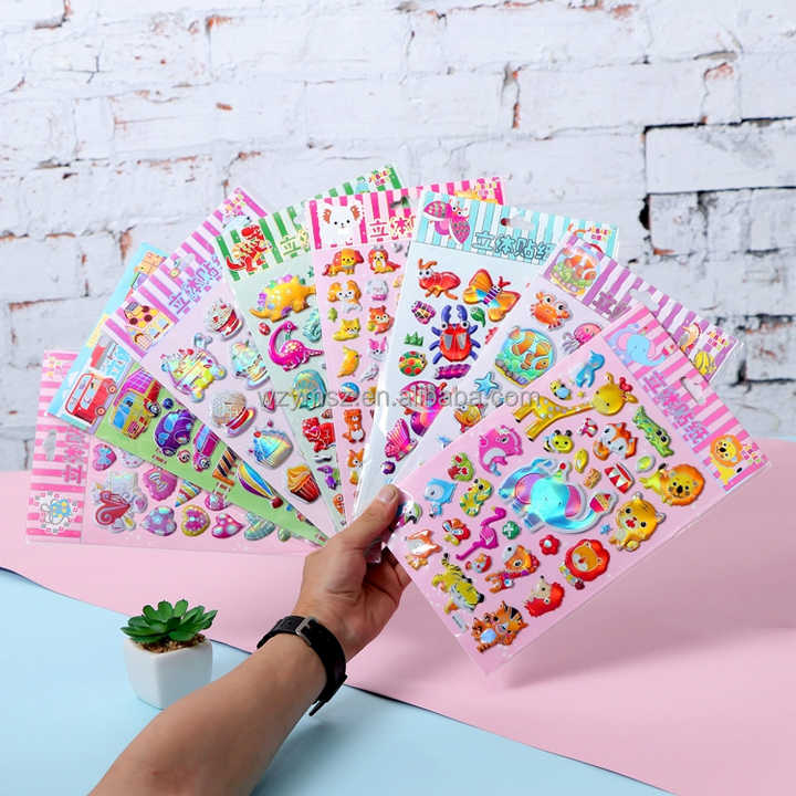 Cartoon 3D Hologram Shiny Puffy Sticker for Promotional Gifts| Alibaba.com