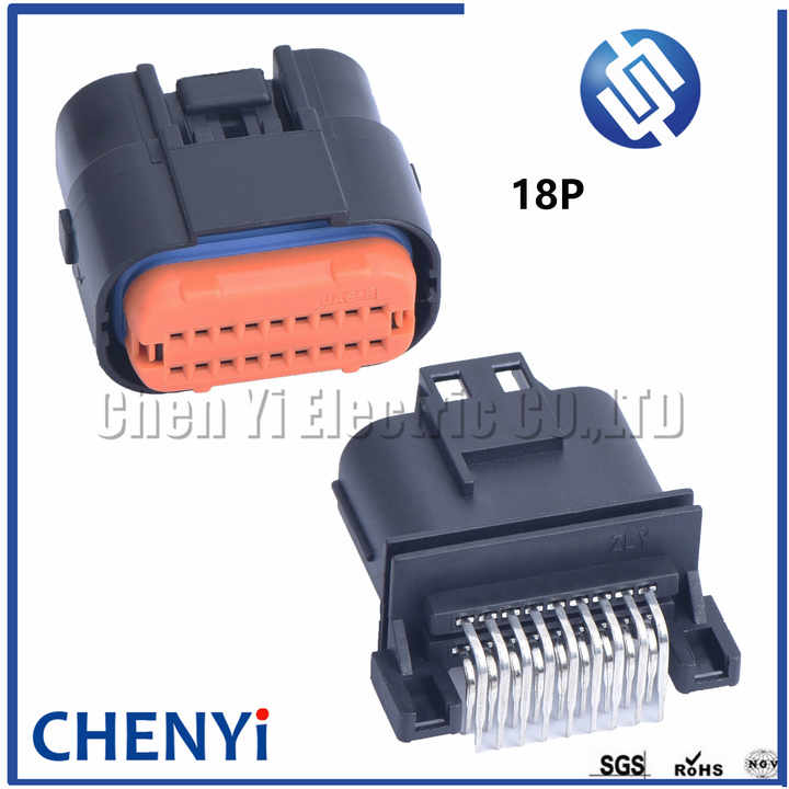 18 Pin PCB Curved Pin Waterproof Automotive Connector