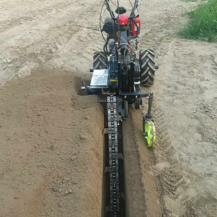 Self-propelled 15HP diesel Power Walk Behind Mini Trencher Ditcher ...