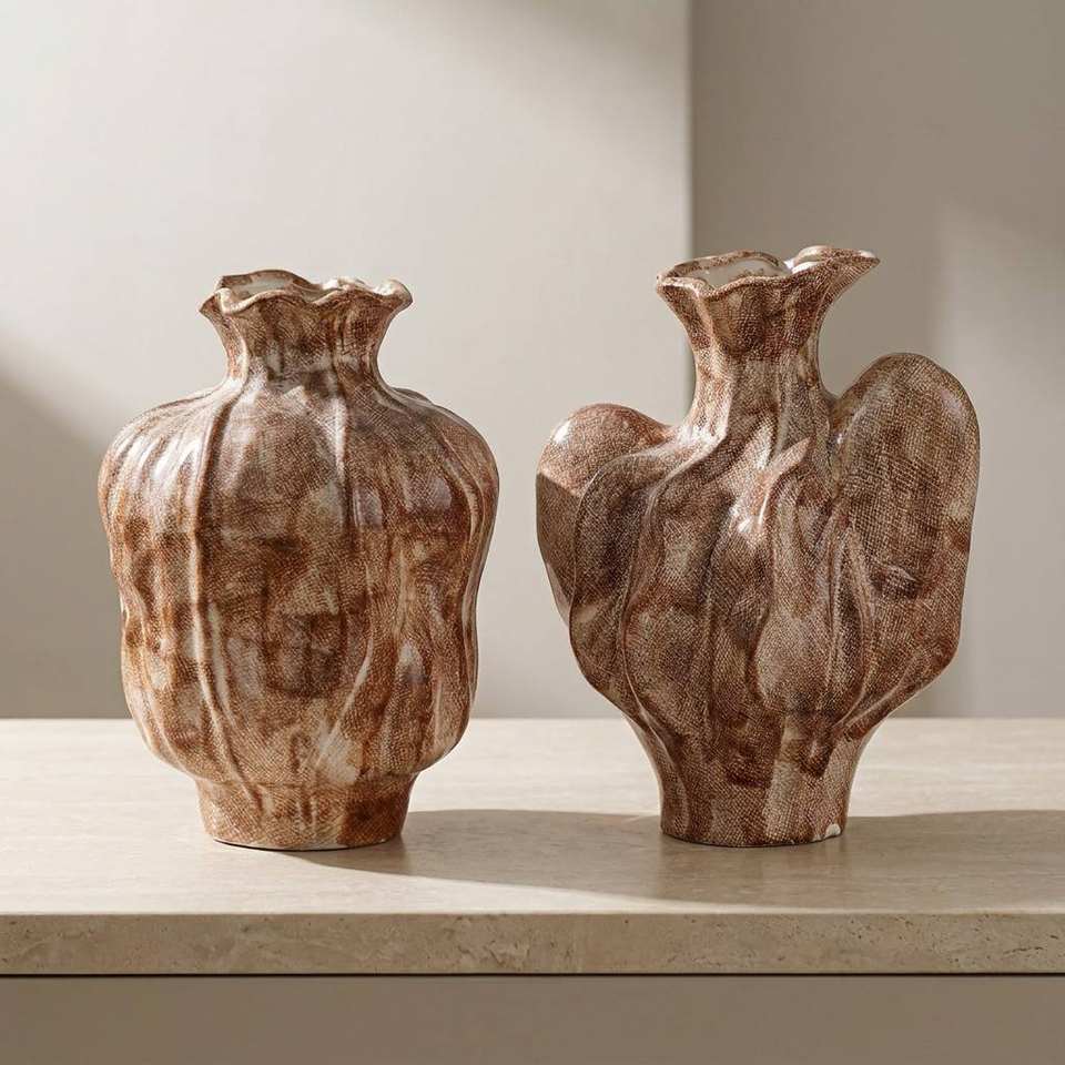 Wholesale Wabi Sabi Zen Style Irregular Ceramic Vase Unique Sculptural ...