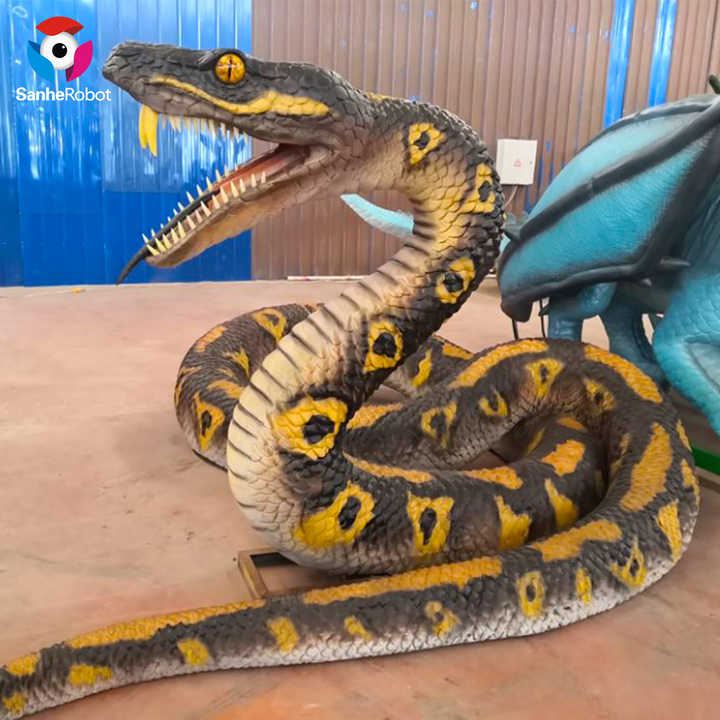 Big Size 12M Silicone Rubber Python Snake Model - Lifelike