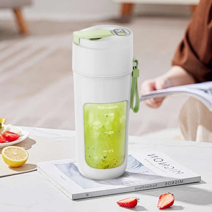 340ml Straight Drink Portable Juicer: Fast Charging,IPX6 Waterproof,LED Display & 1800RPM ...
