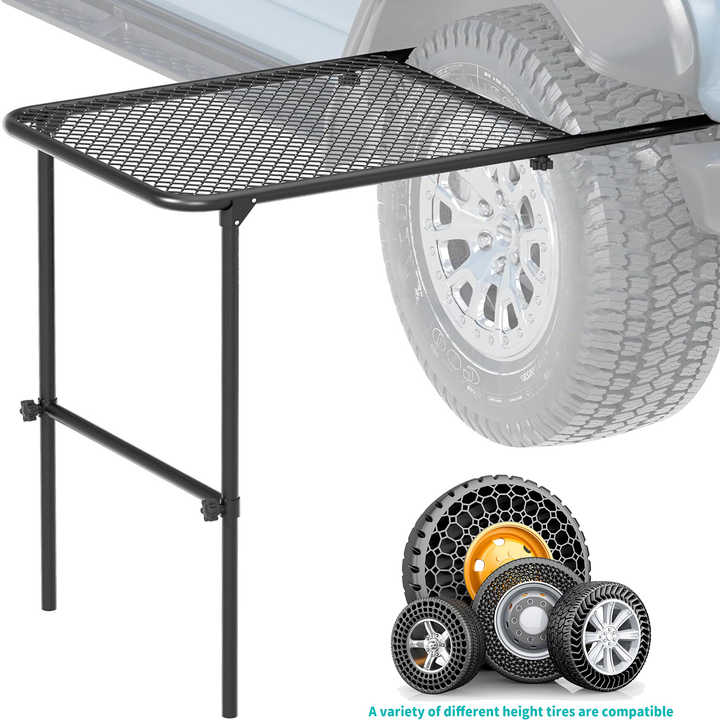 SY HOT Tire-Mounted Steel Camping Portable Travel Table