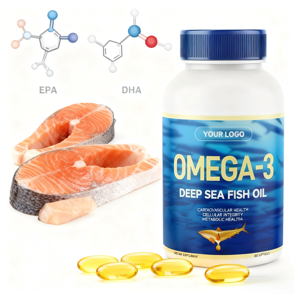 OEM Fish Oil Softgels Omega-3 DHA 1000mg Brain Supplements Vitamins ...