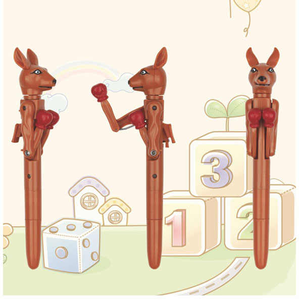 Novelty Design Kangaroo Boxing Ballpoint Pen with LED Light for ...