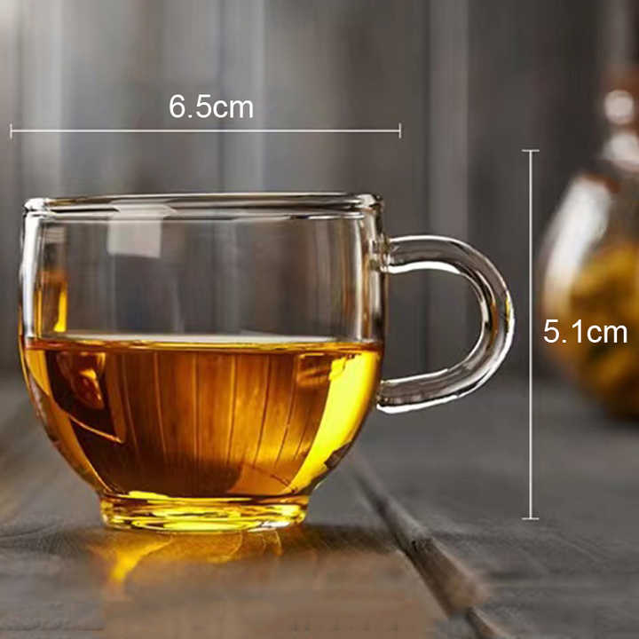 Clear Glass Tea Cups With Saucer Heat Resistant Coffee Cup High Borosilicate Glass Mug Drinkware ...