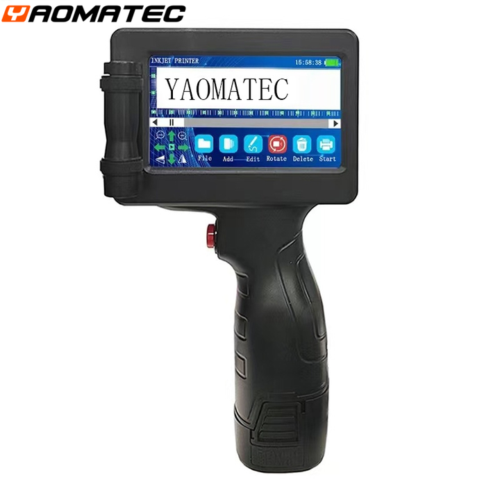 Yaomatec Portable Handheld Inkjet Printer Expiry Date Code Machine for Plastic Carton Steel ...
