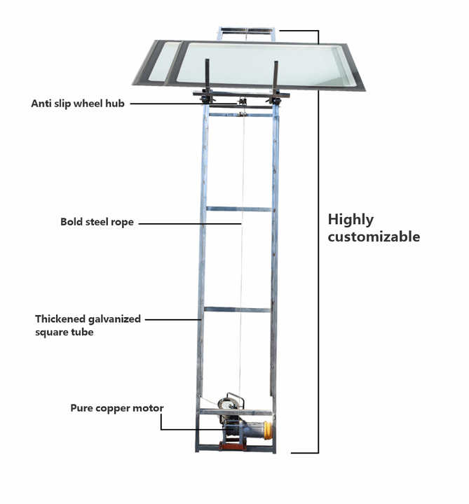 30 Meter Height Custom Solar Panel Lift Electric Hoists Lift Platform ...