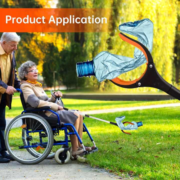 33in Foldable Lightweight Trash Grabber Tool & Magnetic Pickup Tool