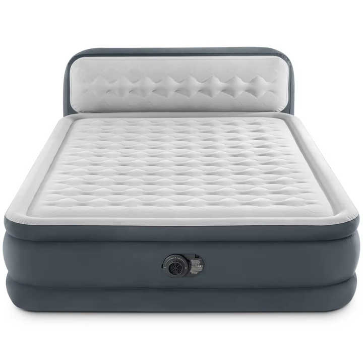 INTEX Ultra Plush Air Mattress with Built-in Pump - Inflatable Bed for Camping