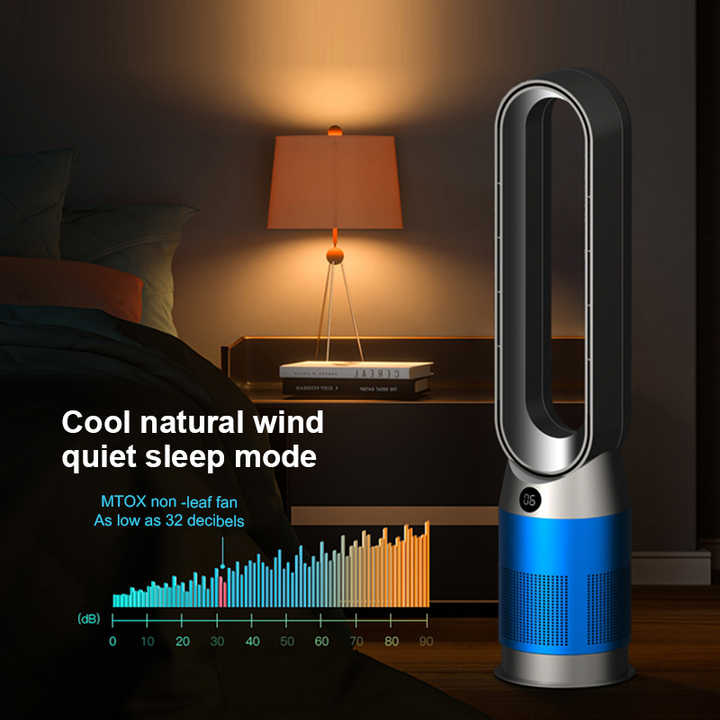 Bladeless Cooling & Heating Fan with Air Purifier, Remote Control